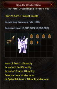 Horn of Fenrir MuOnline: How to create? Guide step by step