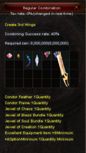 3rd Level Wings - How to create in MuOnline? Guide step by step.